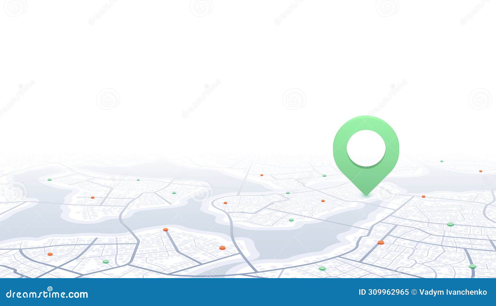 Extensive City Scheme Featuring Points of Interest. Abstract Navigation ...