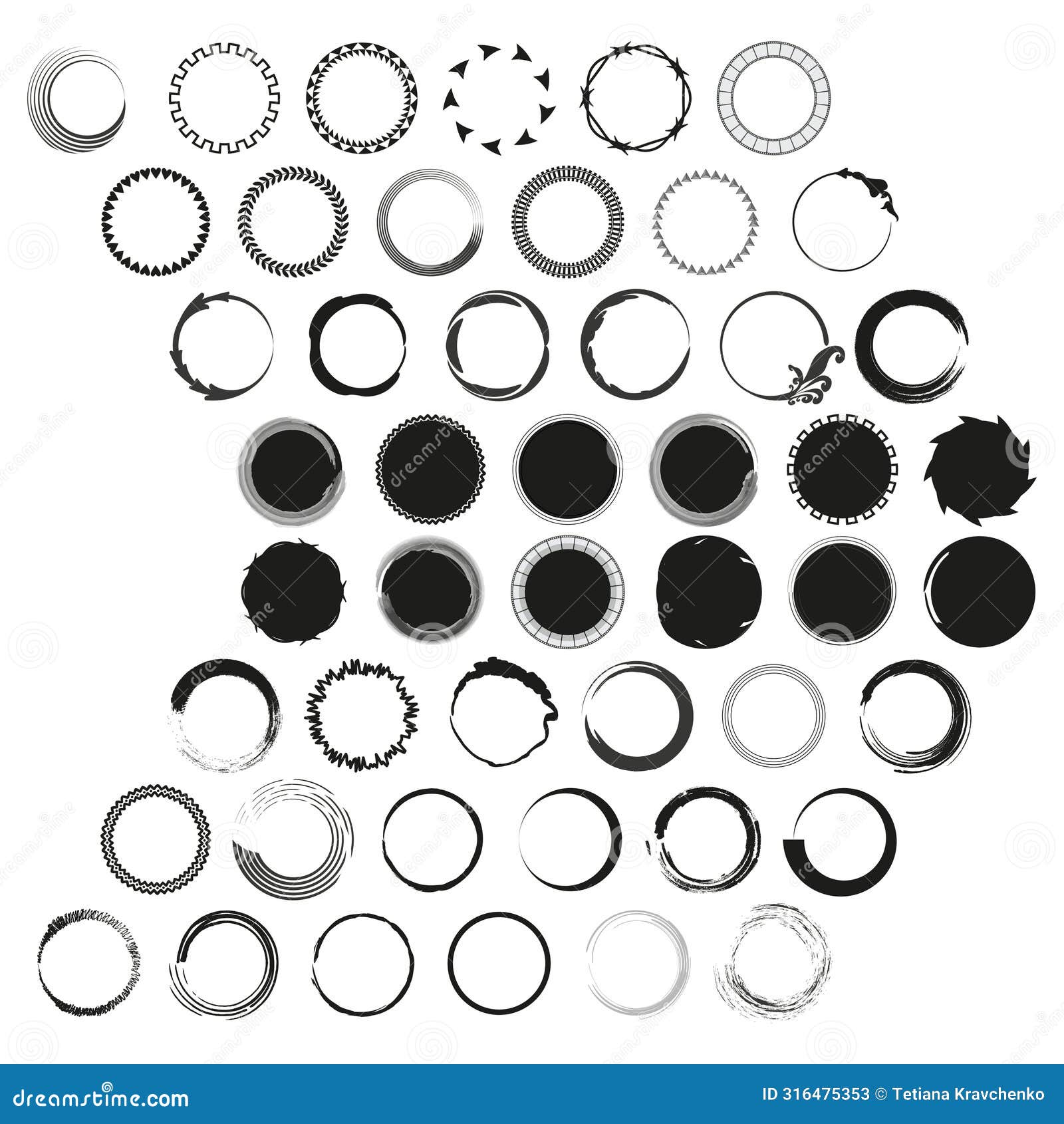 Extensive Collection of Circular Design Elements. Various Circle ...