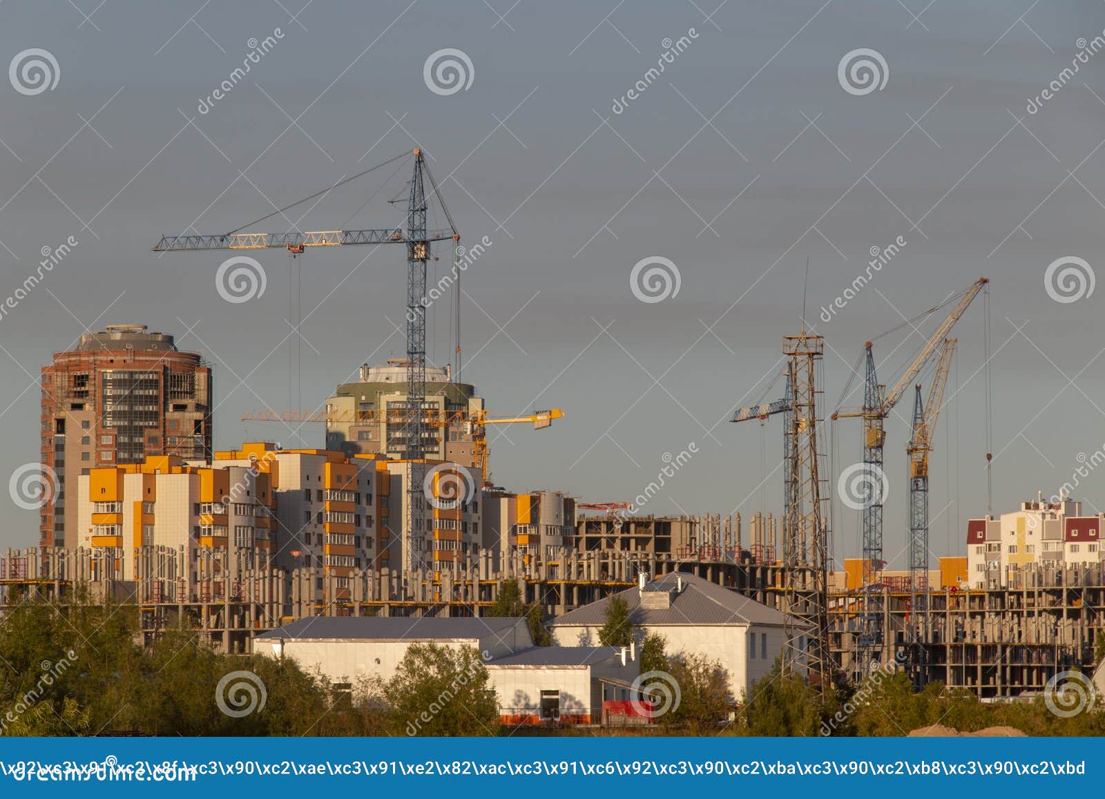 Extensive Construction of Modern Buildings Stock Image - Image of city ...