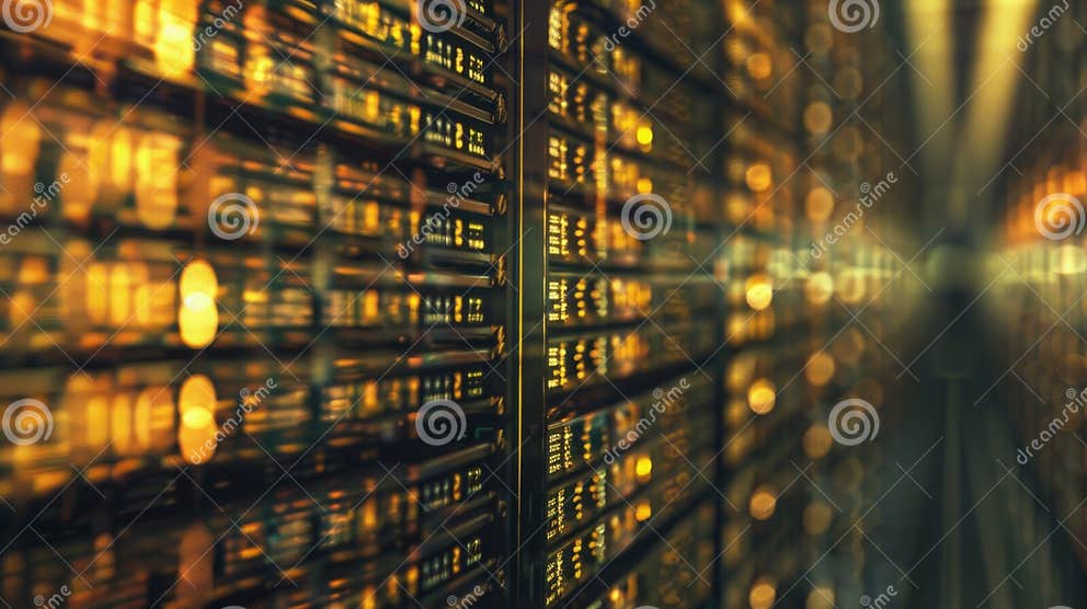 Extensive Data Array Analysis with Lights Stock Photo - Image of array ...