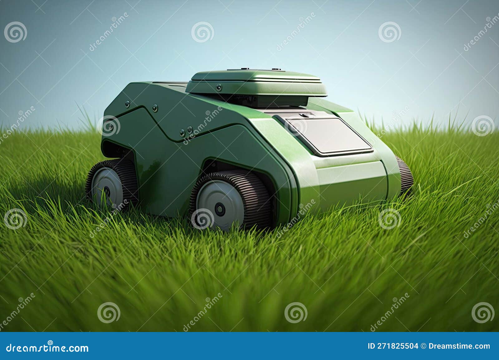 Extensive Grass Mowed with a Robot Lawn Mower Stock Illustration ...