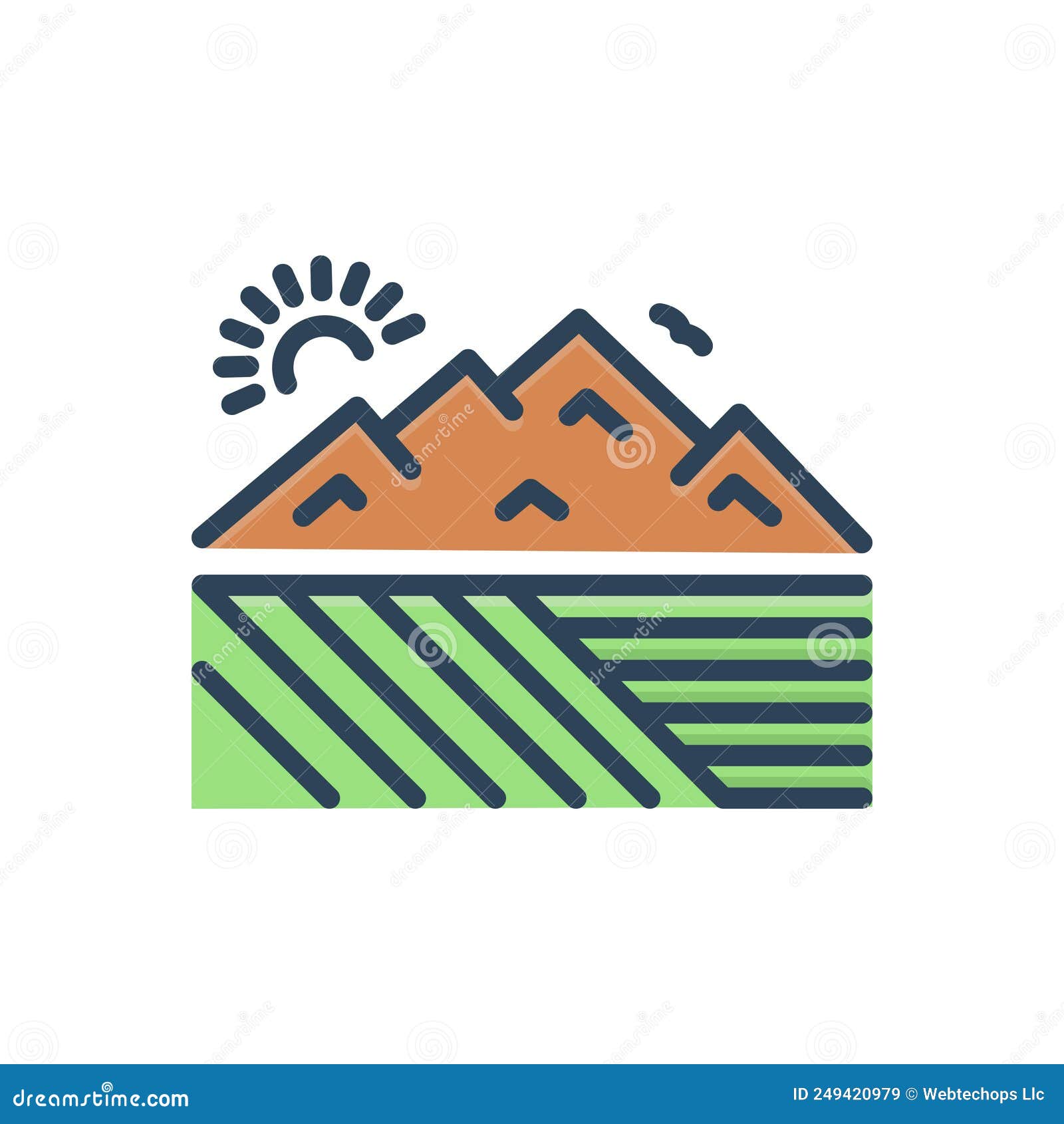 Color Illustration Icon for Extensive, Valley and Canyon Stock ...