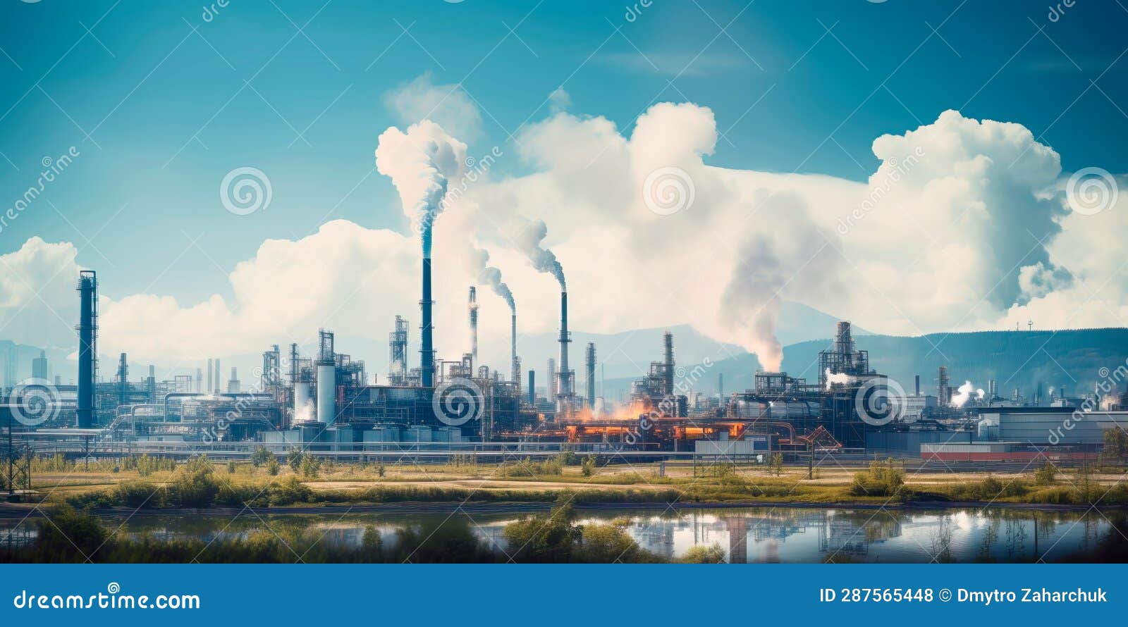 Extensive Industrial Zone with Powerful Factories and Plants Operating ...