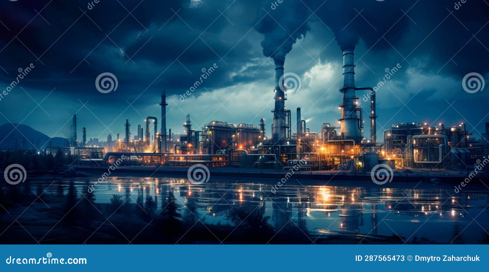 Extensive Industrial Zone with Powerful Factories and Plants Operating ...