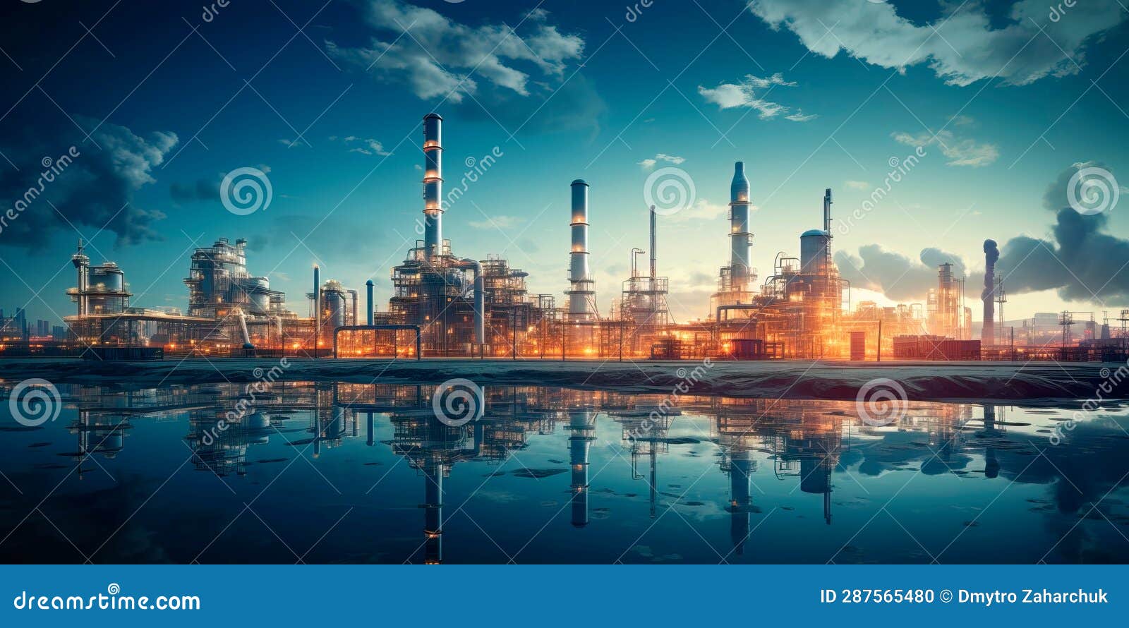 Extensive Industrial Zone with Powerful Factories and Plants Operating ...