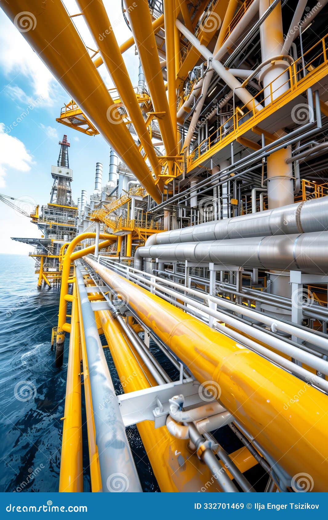 Extensive Network of Pipes and Structures on an Offshore Oil and Gas ...