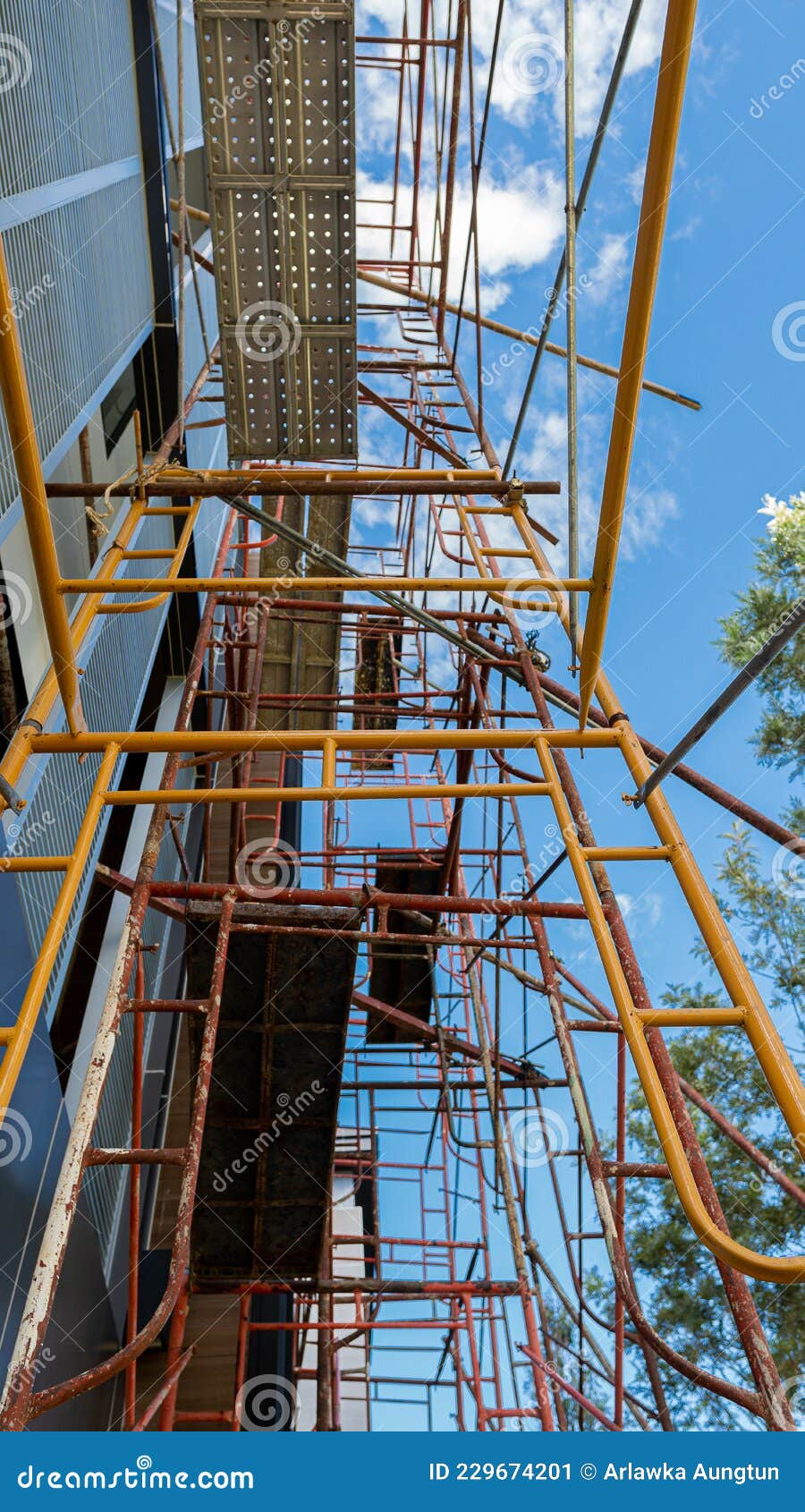 Extensive Scaffolding As a Base for Construction Workers High Rise ...
