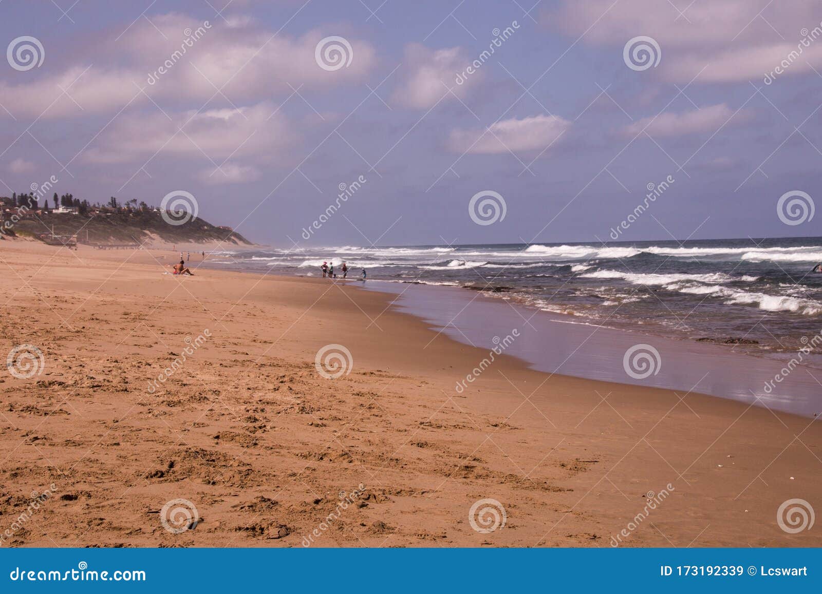 Extensive Stretch of Beach Sand with Sunbathers Stock Image - Image of ...