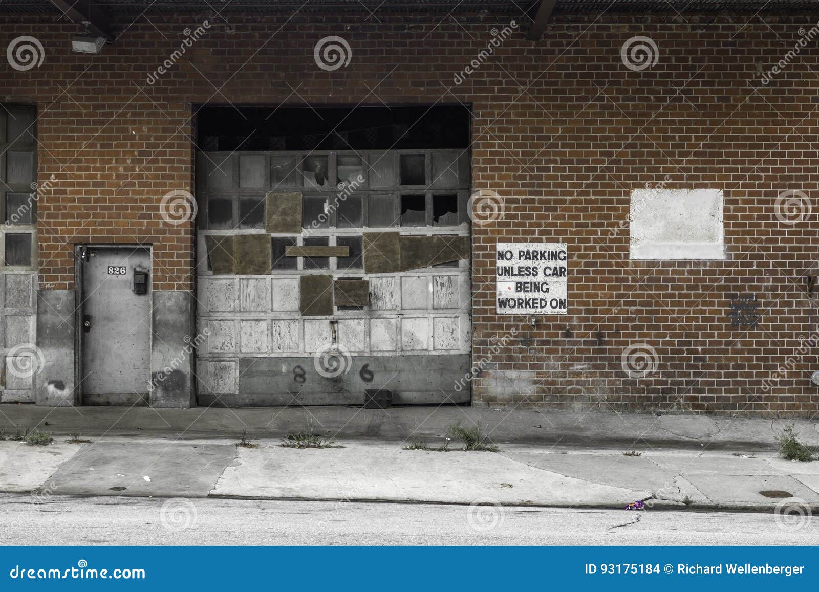 Exterior of an Abandoned Garage Stock Photo - Image of broken ...