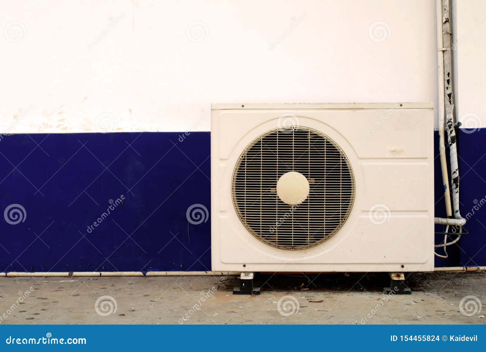 Exterior air conditioner stock photo. Image of temperature - 154455824