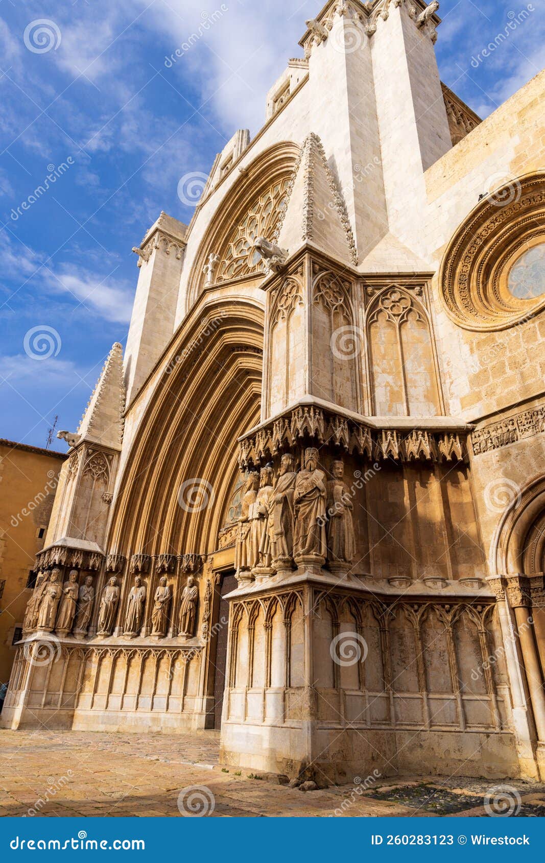 Exterior of Ancient Tarragona Cathedral Stock Image - Image of outside ...