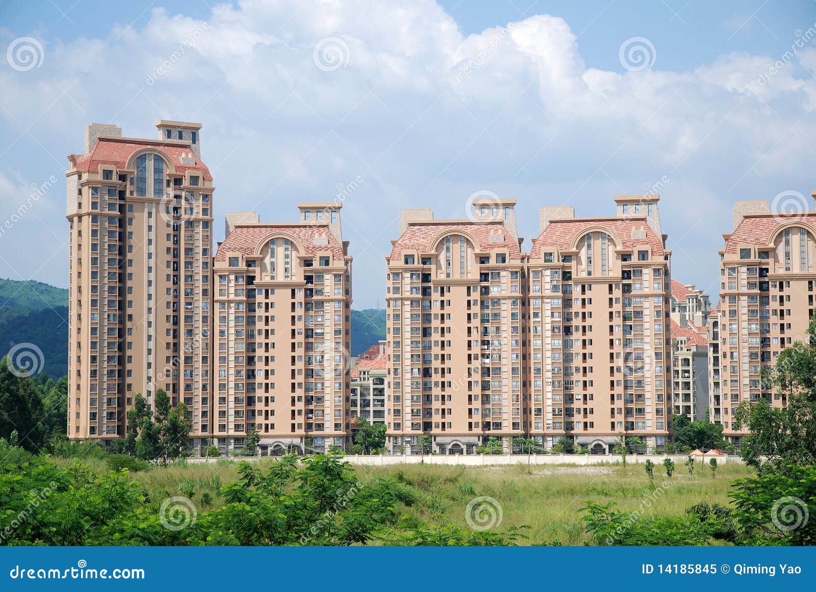Exterior of the apartments stock image. Image of balcony - 14185845