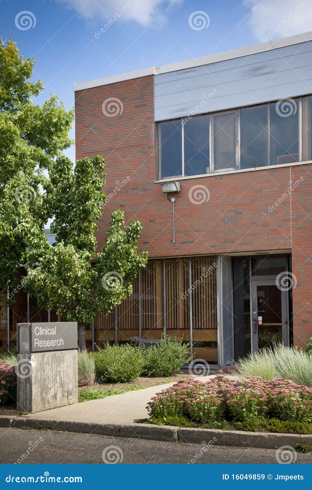 Exterior of Brick Office Building Stock Image - Image of clinical, blue ...