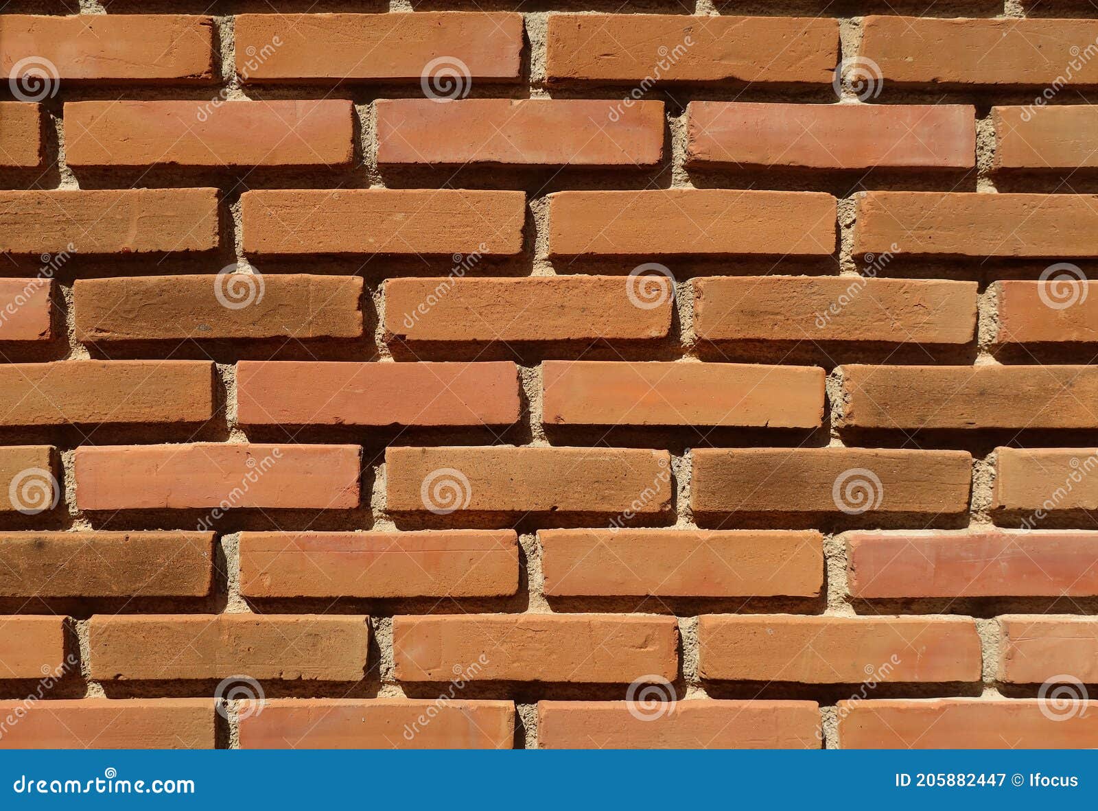 Exterior Brick Wall Lit by Sunlight Stock Image - Image of background ...