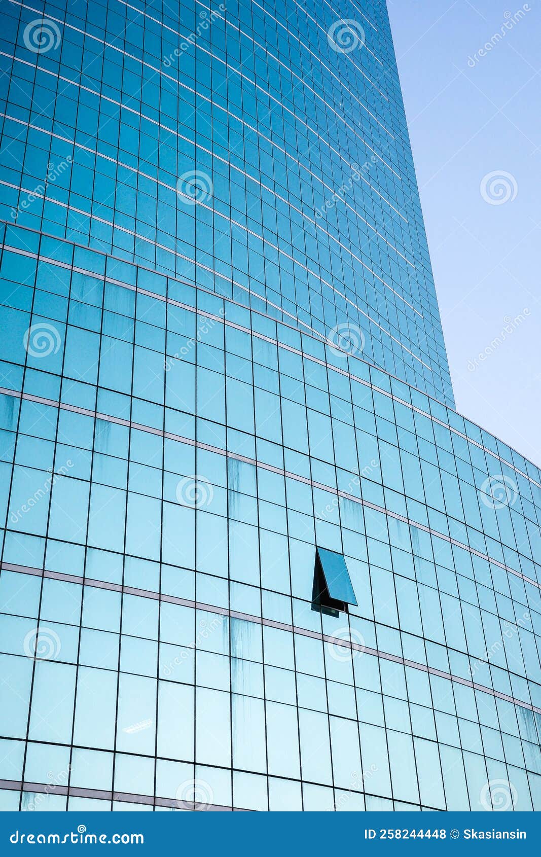 Exterior of Building Decorated by Blue Glass Windows Stock Photo ...