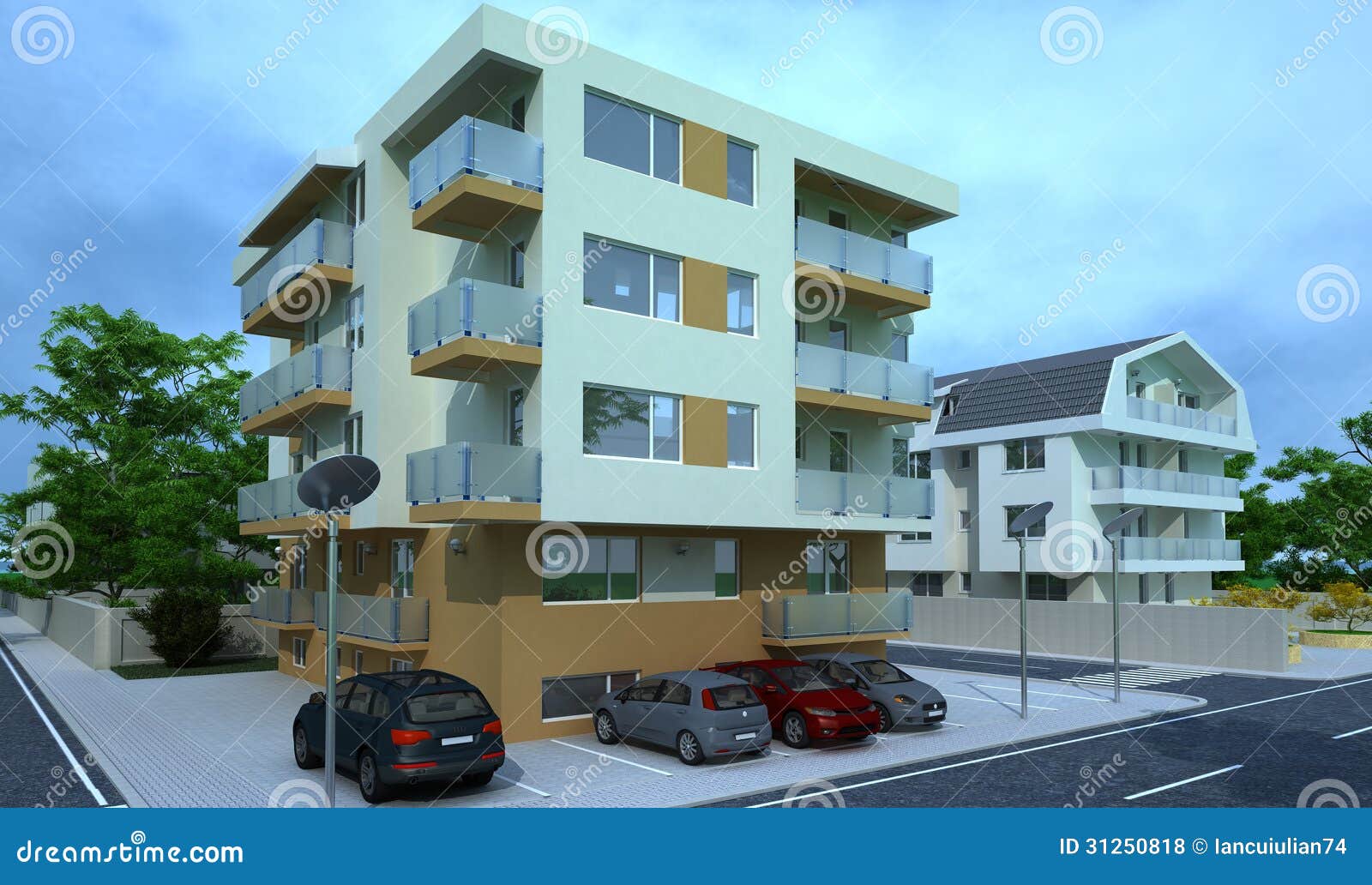 Exterior Building, Design Rendering, Architecture Stock Photo - Image ...