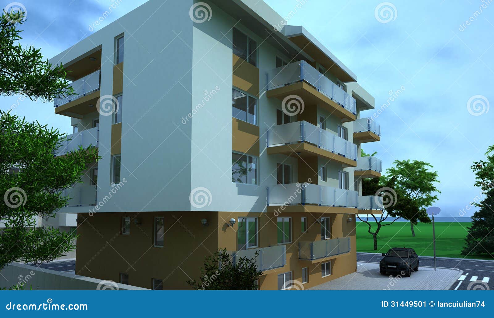 Exterior Building, Design Rendering, Architecture Stock Image - Image ...