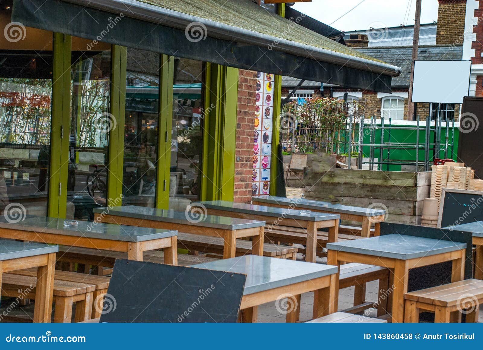 Exterior of a cafeteria stock photo. Image of cafeteria - 143860458