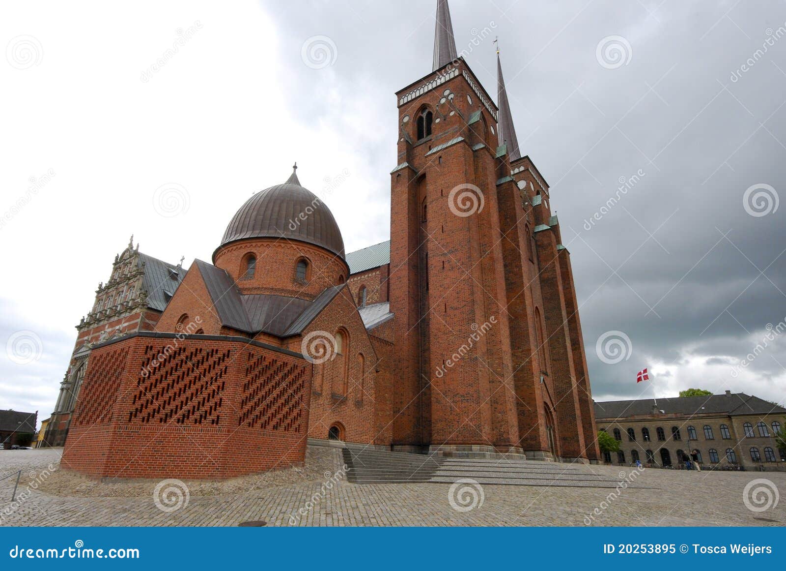 Exterior of the Cathedral of Roskilde in Denmark Stock Image - Image of ...