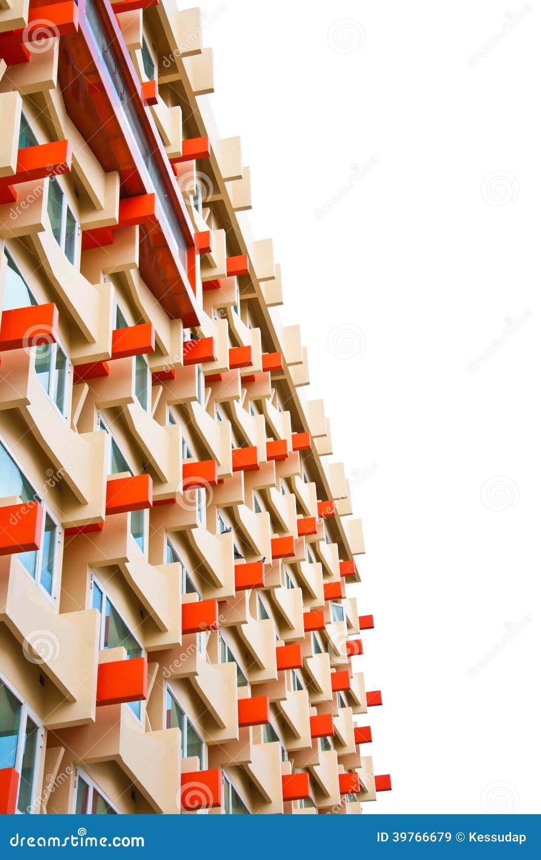 The Exterior of Colorful Modern Building from Bottom To Tip View Stock ...