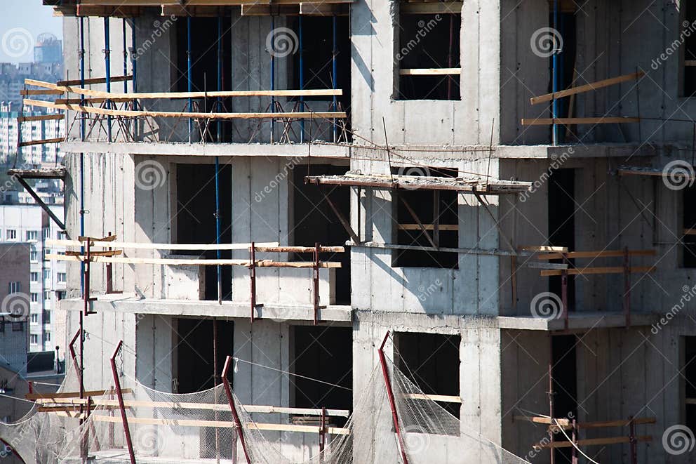 Exterior of Concrete Wall Frame of Building Under Construction ...