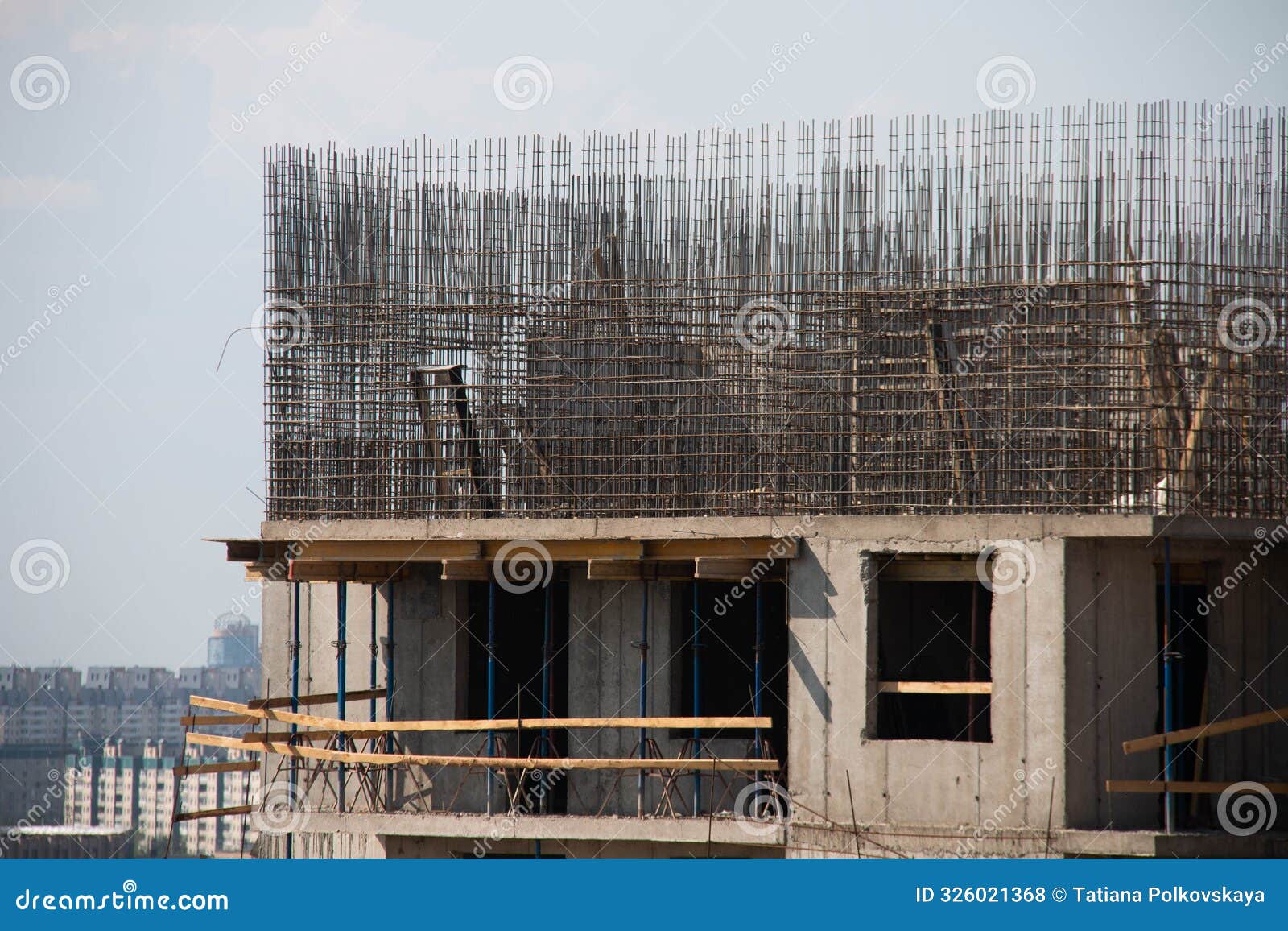 Exterior of Concrete Wall Frame of Building Under Construction ...
