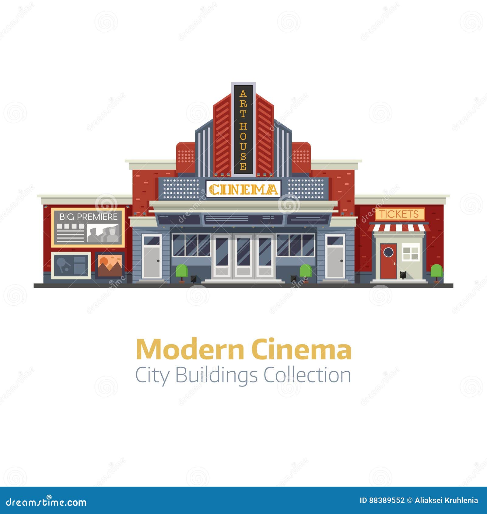 Exterior Constructivo Del Cine Moderno Ilustración del Vector ...