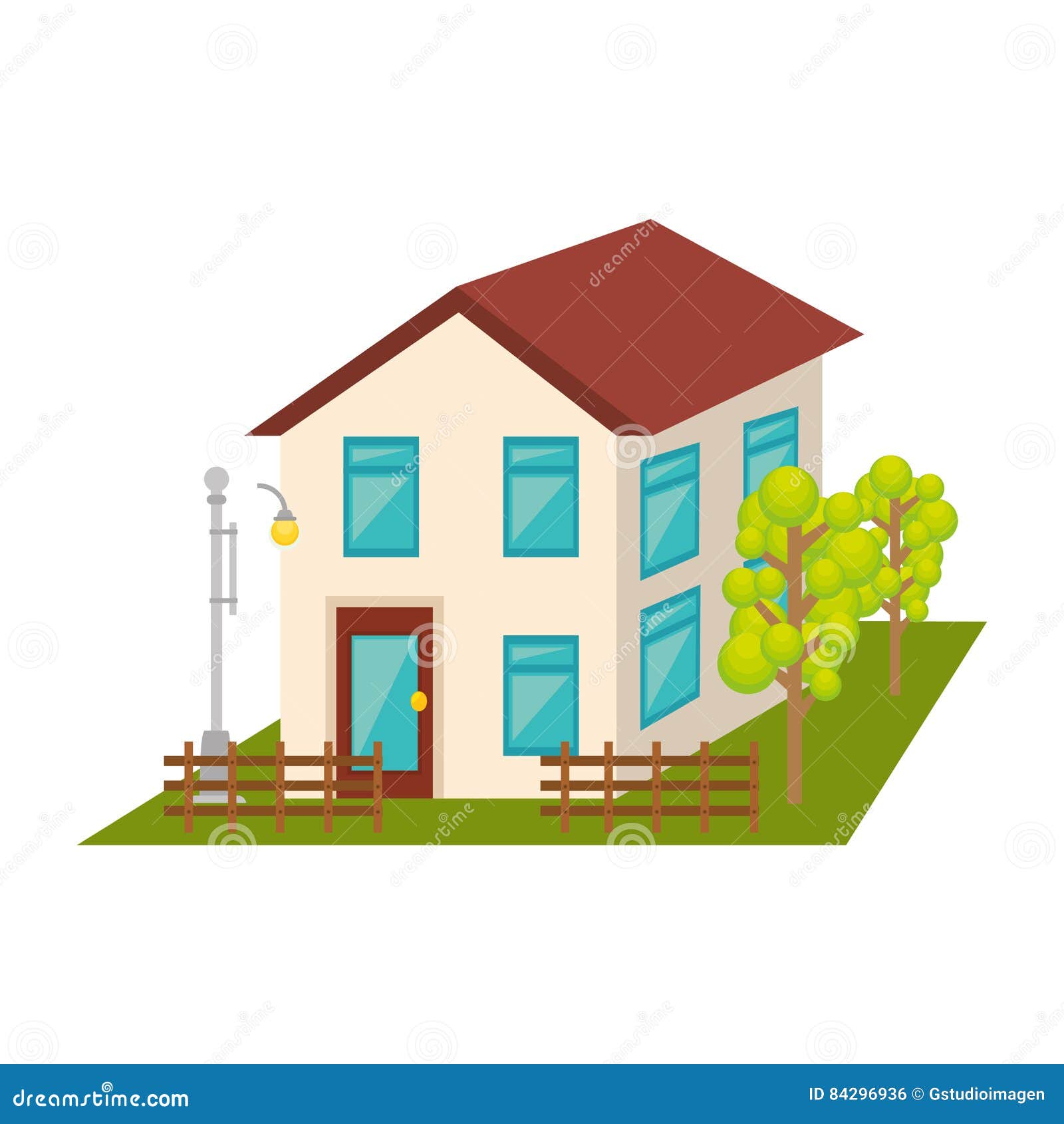 Exterior cute house icon stock illustration. Illustration of symbol ...