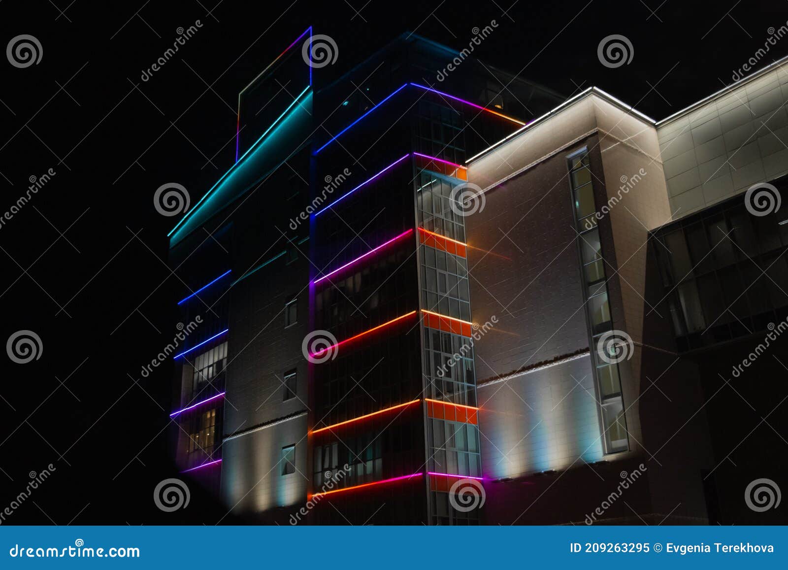 Exterior Decorative Lighting of the Building Stock Image - Image of ...