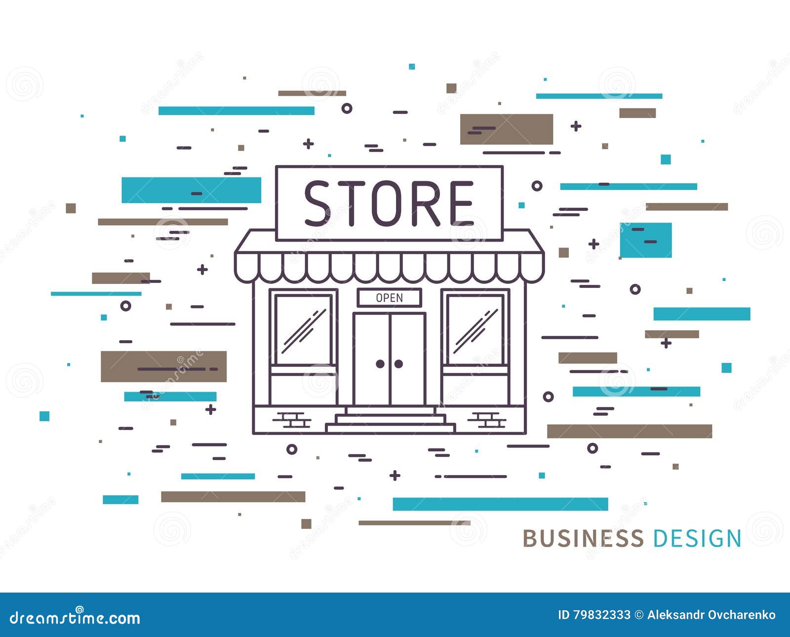 Exterior Design Illustration of Modern Designer Store Stock Vector ...