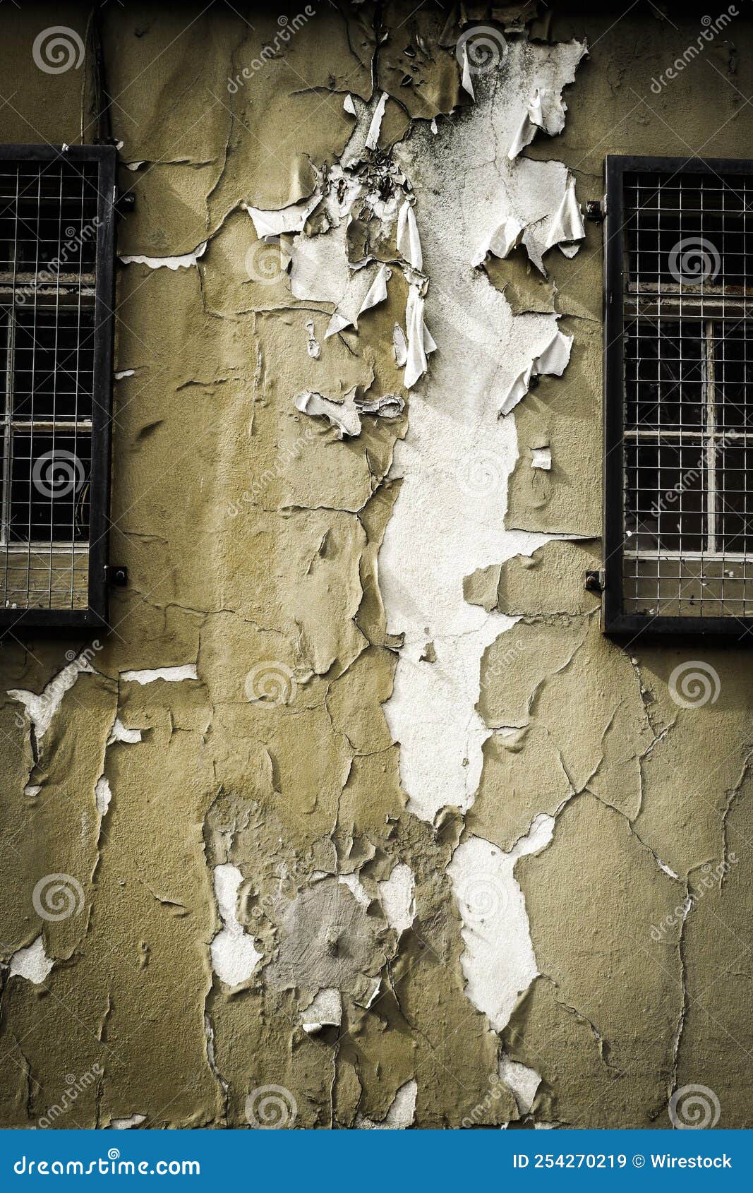 Exterior Design of an Old Building with Damaged Wall and the Paint is ...