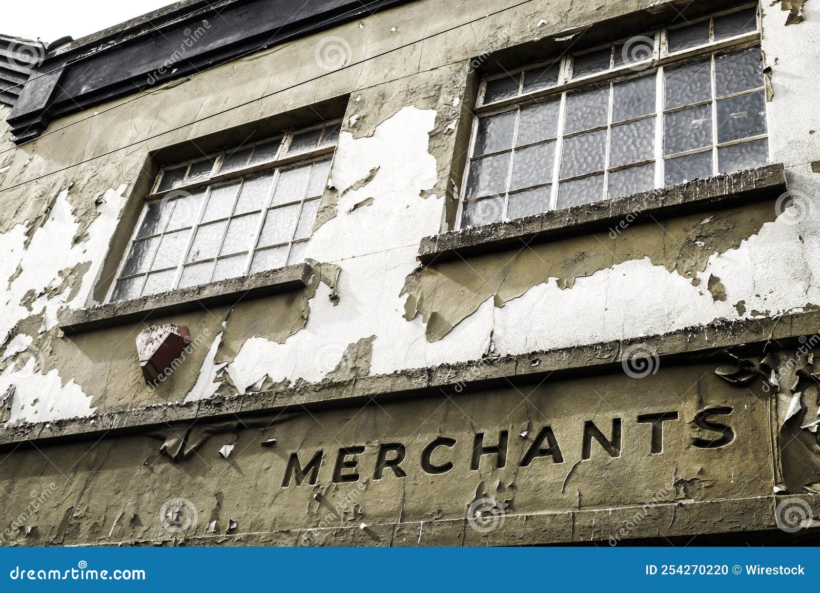 Exterior Design of an Old Building with Damaged Wall and the Paint is ...