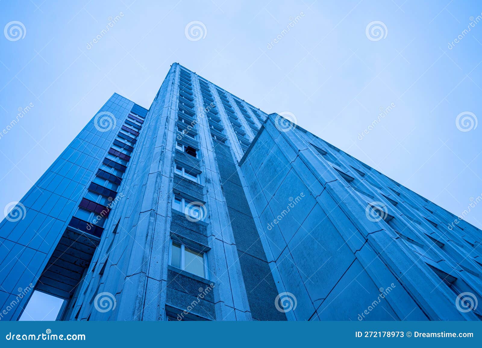 Exterior Elevator Shaft of a Tall White High Rise Building.. Stock ...