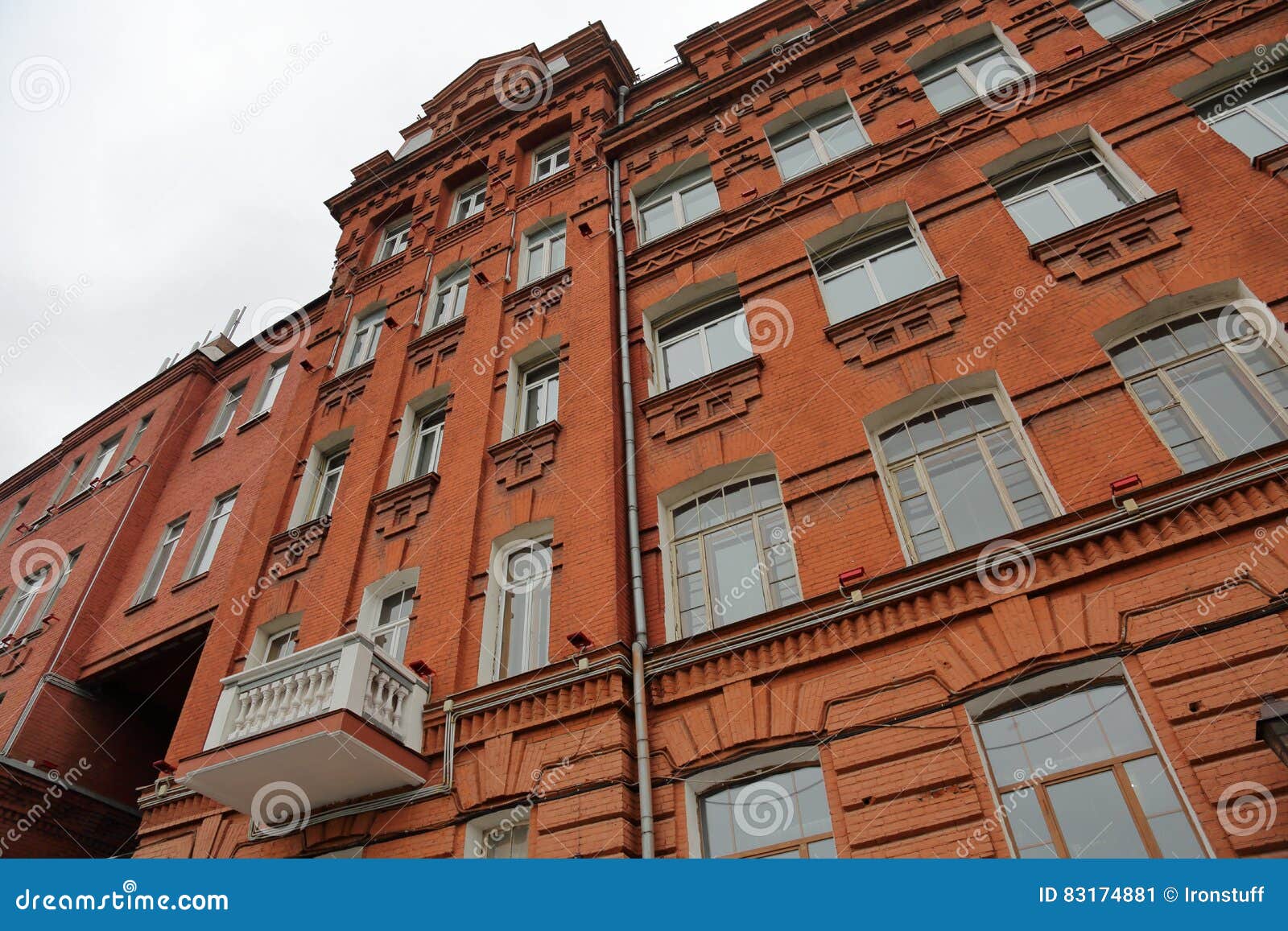 Exterior of the Factory Built of Bricks Stock Image - Image of window ...