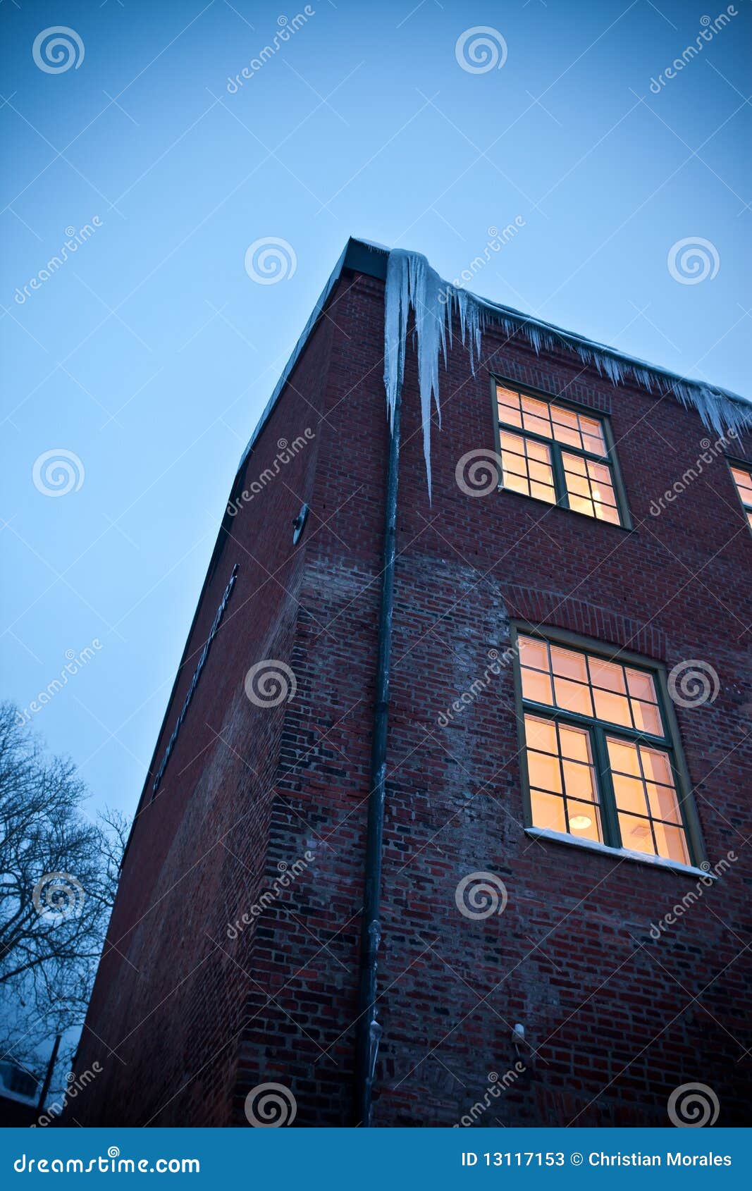 Exterior of Factory in Winter Stock Image - Image of outside, outdoor ...