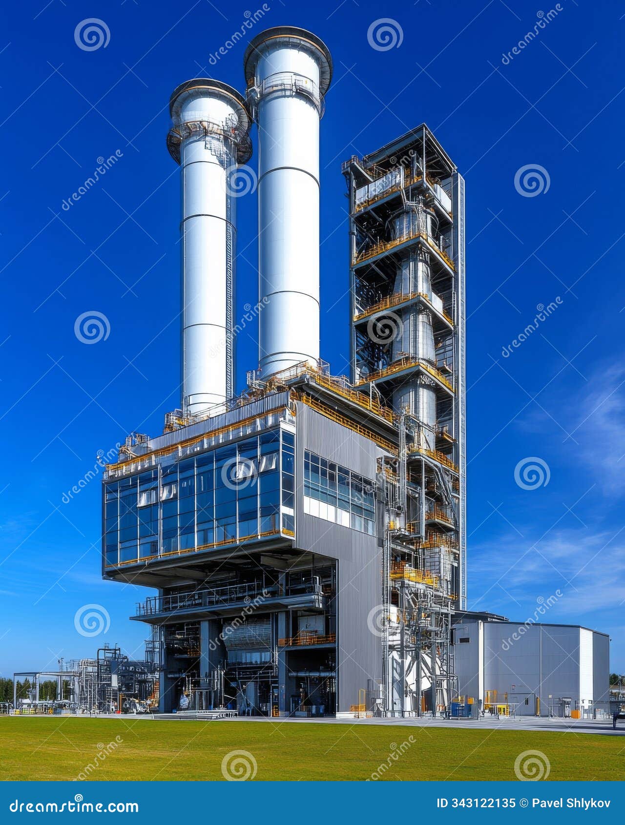 Exterior of Futuristic Waste Conversion Facility Stock Image - Image of ...