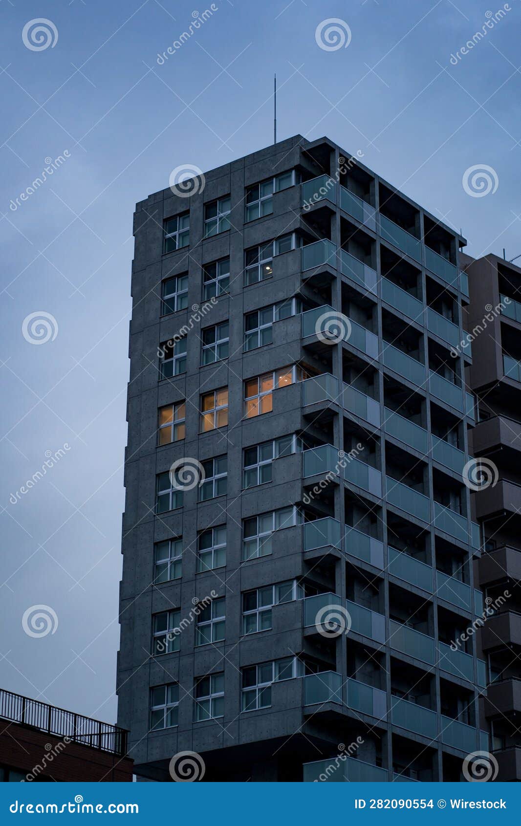 Exterior of High Rise Residential Building Stock Photo - Image of ...