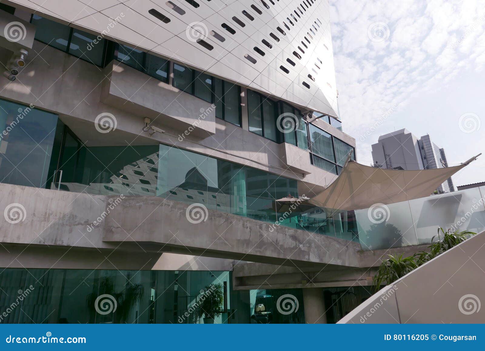 The Exterior of Hotel with Window at Daytime Stock Image - Image of ...