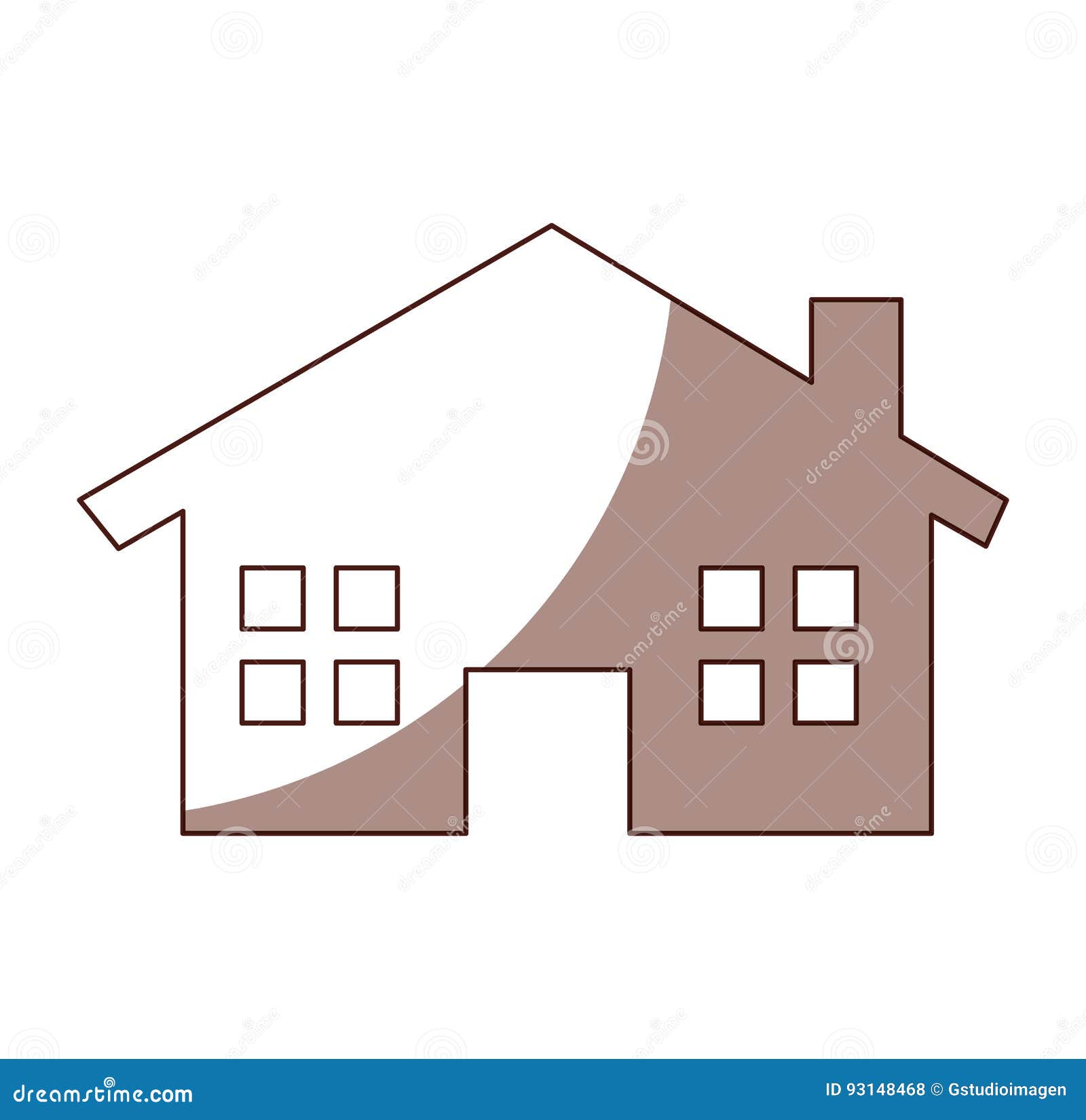 Exterior House Isolated Icon Stock Vector - Illustration of door ...