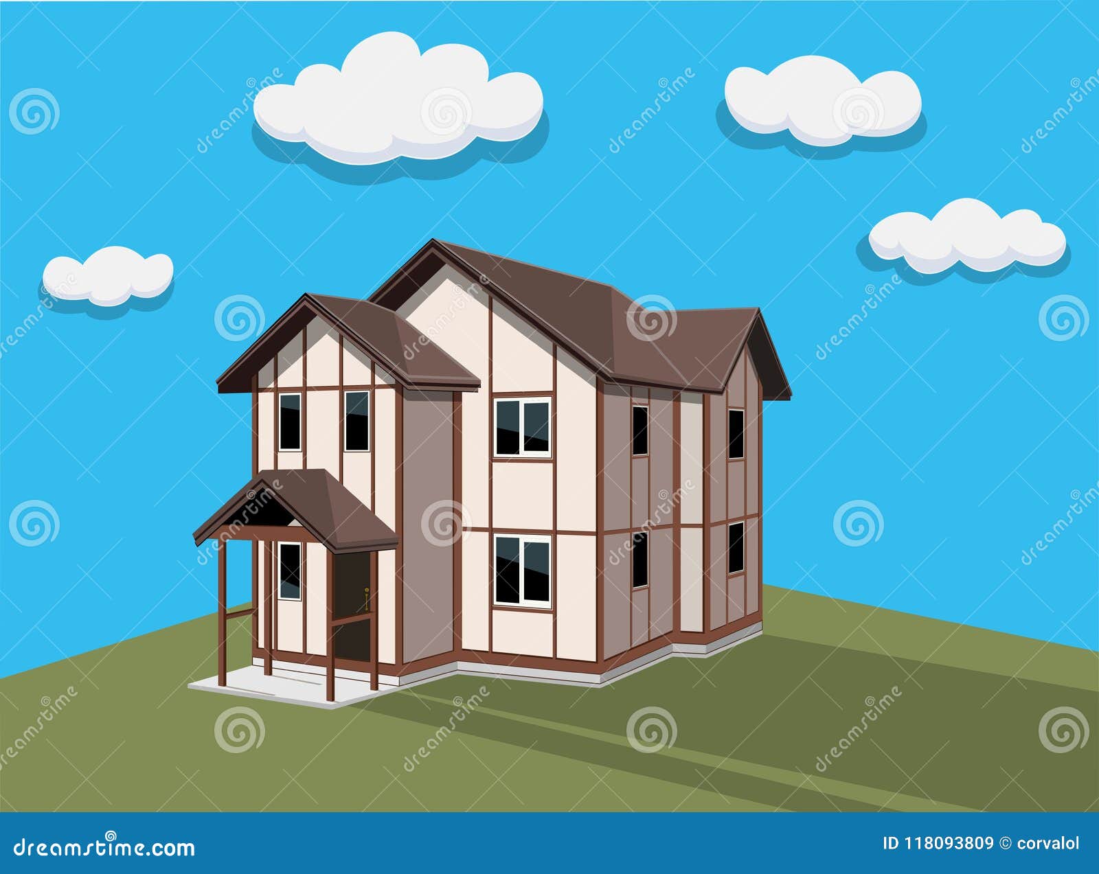 Exterior of the House. Vector Illustration Stock Vector - Illustration ...