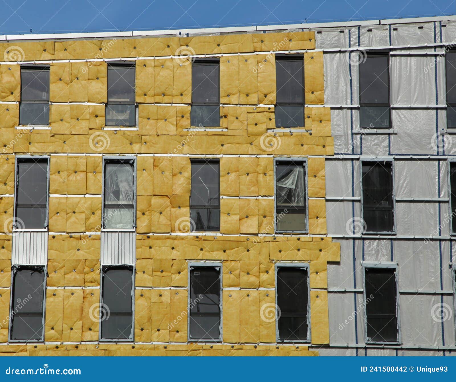 Exterior Insulation of a Building Under Construction Stock Photo ...