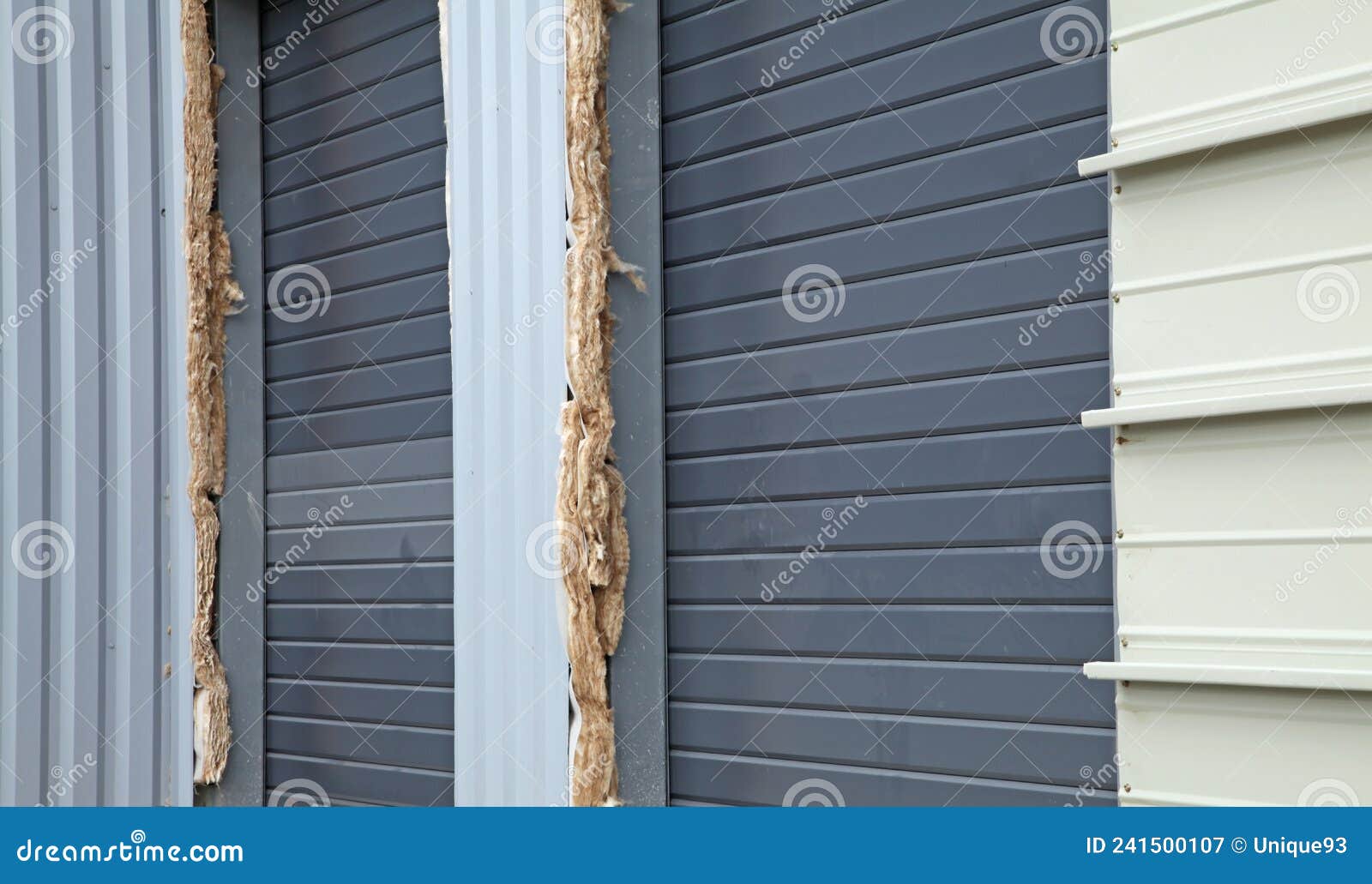 Exterior Insulation of Metal Cladding of a Shed Stock Image - Image of ...