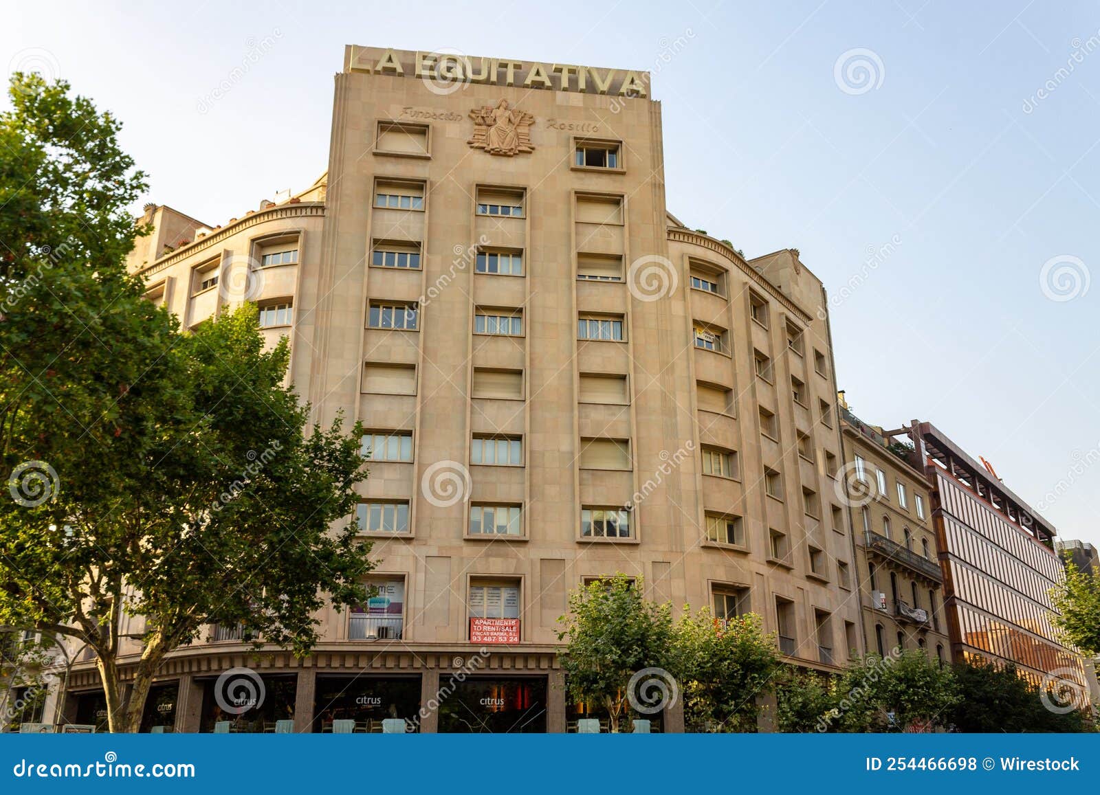 Exterior of La Equitativa Building in Barcelona Editorial Stock Photo - Image of facade ...