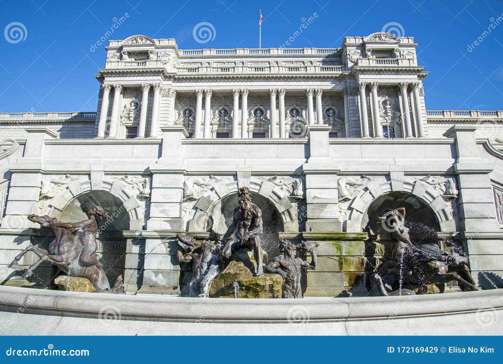 Exterior of the Library of Congress Stock Image - Image of politics ...