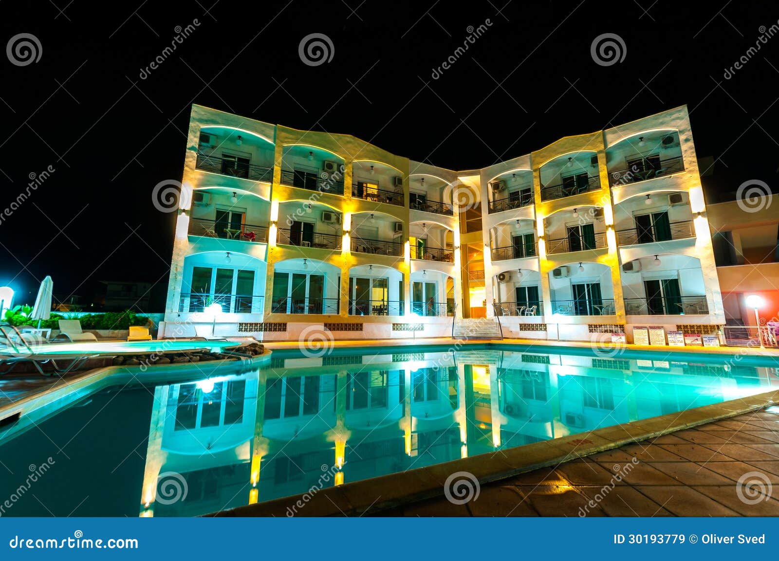 Exterior of a luxury hotel stock image. Image of night - 30193779