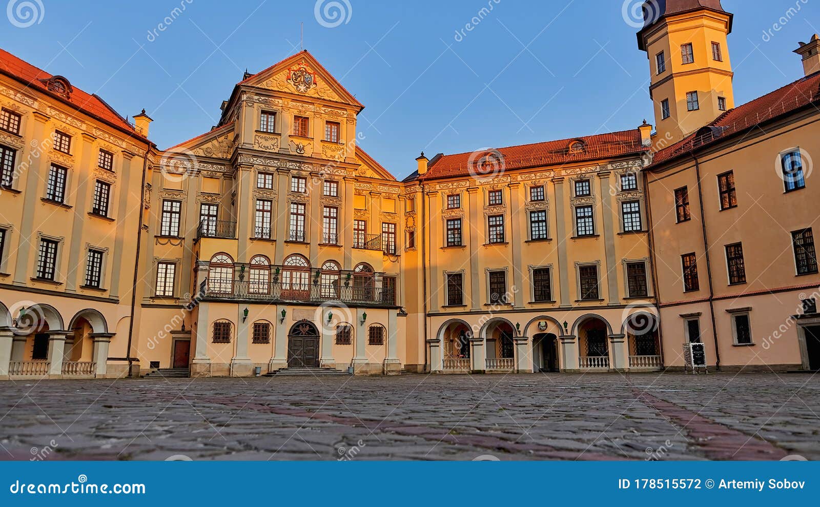 Exterior of a Medieval Castle. View of the Facade of the Main Front ...