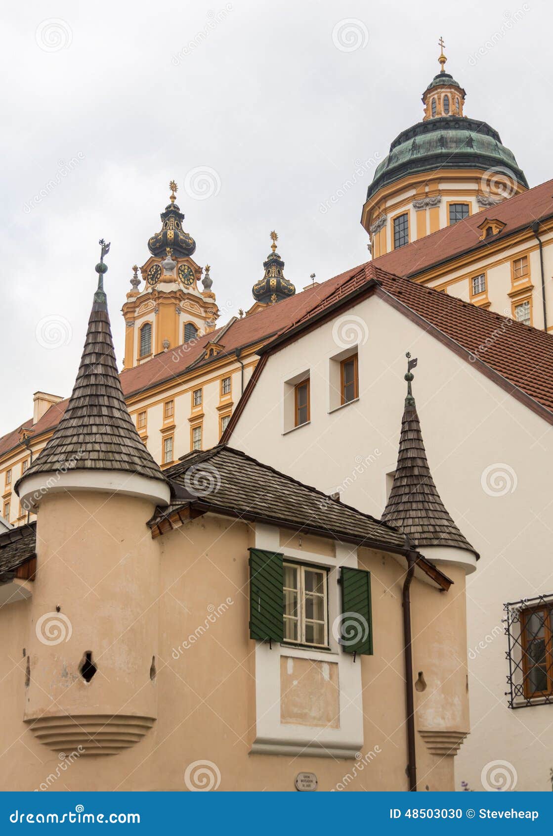 Exterior of Melk Abbey in Austria Stock Photo - Image of castle, melk ...