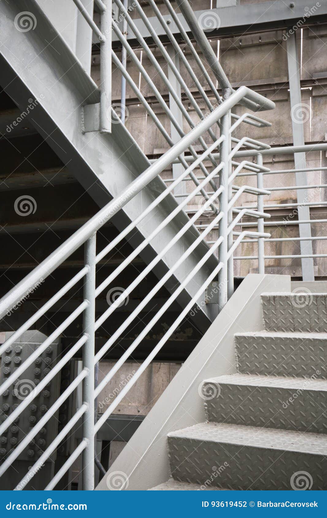 Exterior Metal Structure Building Exit Stairs Background Copy Space ...