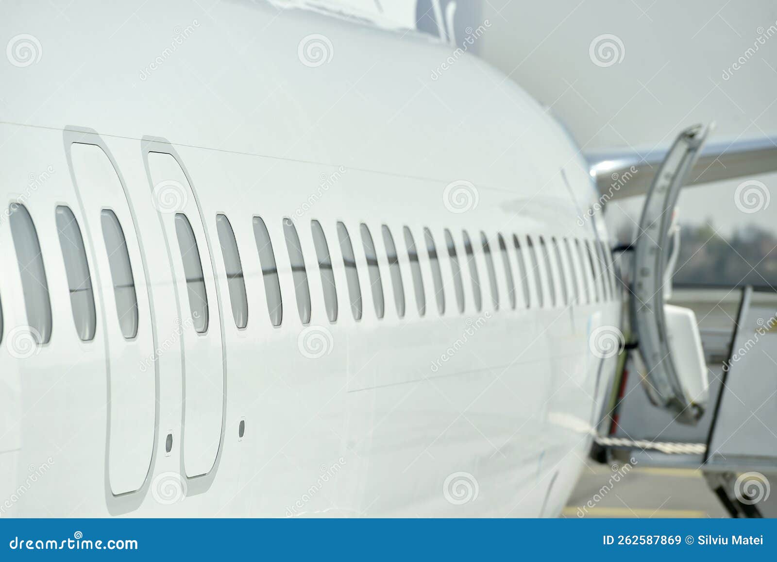 Exterior of a Modern Airplane and No Passangers in the Airplane. Empty ...