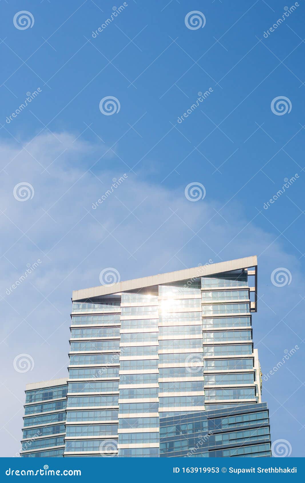 Exterior of Modern Building with Blue Sky. Stock Image - Image of angle ...